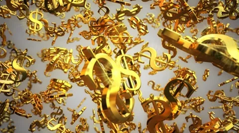 3D animation of gold dollar signs fallin... | Stock Video | Pond5