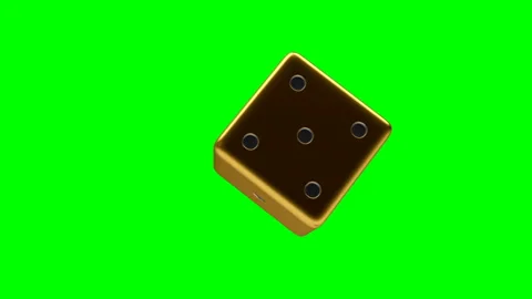 3D animation of golden dice rotation on ... | Stock Video | Pond5