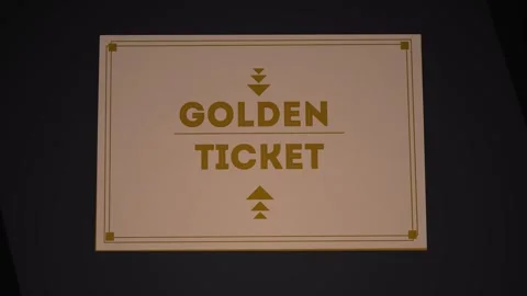 A 3D animation of a golden ticket fallin... | Stock Video | Pond5