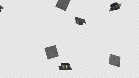 3d animation Graduation caps are floatin... | Stock Video | Pond5