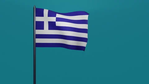 3D animation of Greek flag waving in the... | Stock Video | Pond5