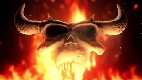 3D animation of horned skeletons in hell | Stock Video | Pond5