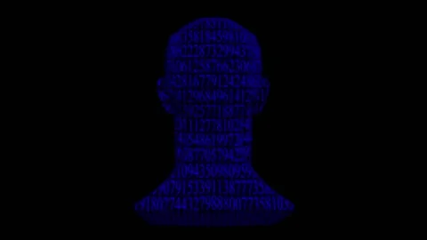 3D animation human head with animated ma... | Stock Video | Pond5