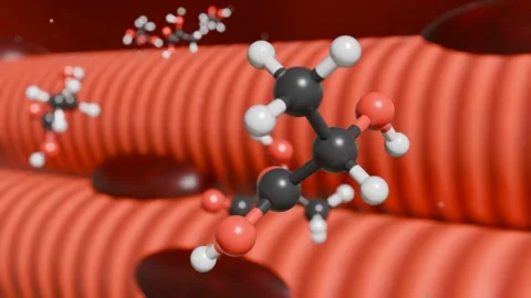 3d animation of lactic acid molecules an... | Stock Video | Pond5