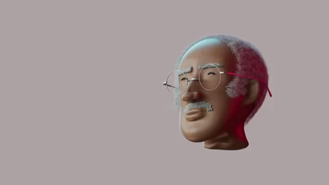 3D animation loop of an old man with gla... | Stock Video | Pond5