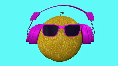 3D animation looped of fancy melon. Danc... | Stock Video | Pond5