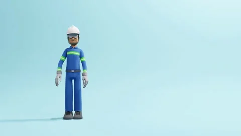 3D Animation of a male construction work... | Stock Video | Pond5