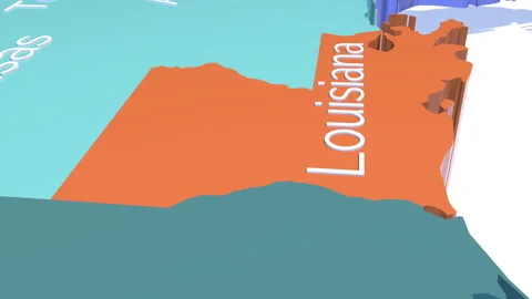 3d animation map showing the state of Lo... | Stock Video | Pond5