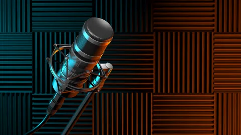 3d animation of microphone with acoustic... | Stock Video | Pond5