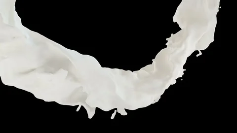 3D animation of a milk flow with alpha l... | Stock Video | Pond5