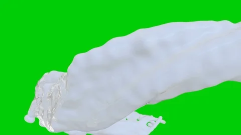 3D animation of milk flow in slow motion... | Stock Video | Pond5