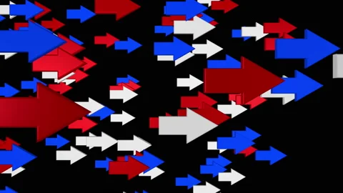 3D animation of moving colorful arrows w... | Stock Video | Pond5