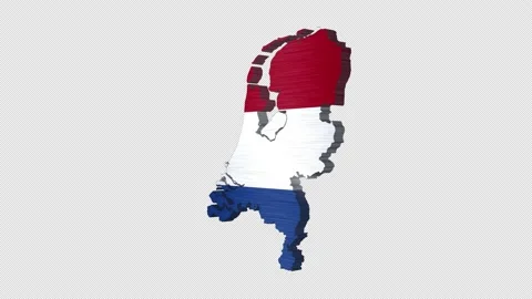 3D animation of Netherlands map rotating... | Stock Video | Pond5