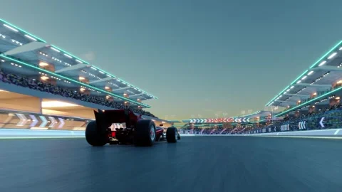 3d animation night race car speeding dow... | Stock Video | Pond5