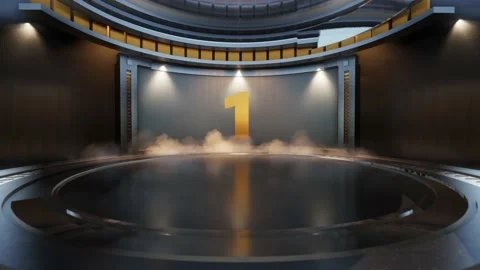 3D animation, Number 1, on reflective pl... | Stock Video | Pond5