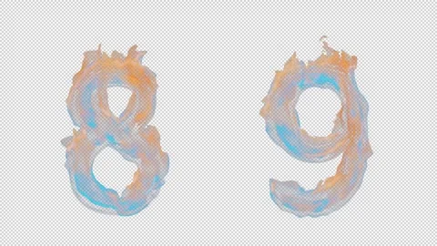 3D animation number 8 and 9 appears by f... | Stock Video | Pond5