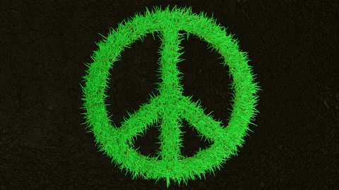 3D animation of the peace symbol on fres... | Stock Video | Pond5