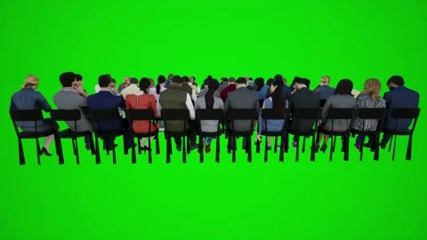 3D animation of people watching a movie ... | Stock Video | Pond5