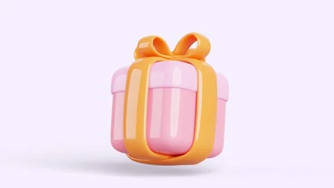 3d animation pink gift box with gold rib... | Stock Video | Pond5