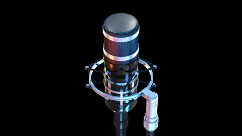 3D Animation of a Podcast Microphone Lit... | Stock Video | Pond5