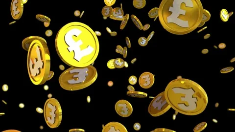 3D animation of pound coins falling | Stock Video | Pond5
