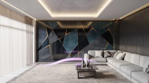 3D animation of push-in shot in modern l... | Stock Video | Pond5