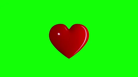 3D animation of red heart on green scree... | Stock Video | Pond5
