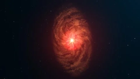 3D Animation of a red spinning galaxy as... | Stock Video | Pond5