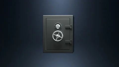 3D animation render of metallic safe dep... | Stock Video | Pond5