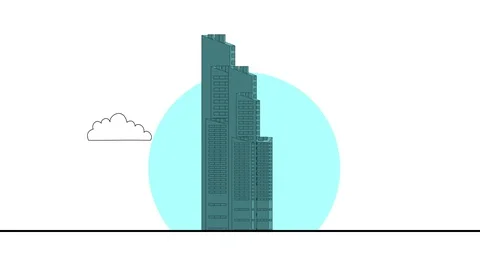 3d animation - render of skyscraper in f... | Stock Video | Pond5