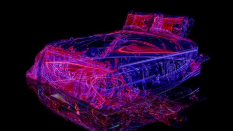 3D animation rendering, double bed model... | Stock Video | Pond5