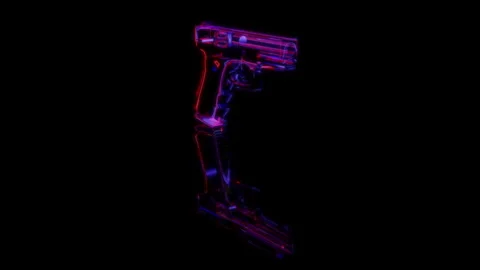 3D animation rendering, Glock model on a... | Stock Video | Pond5