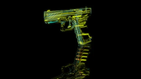 3D animation rendering, Glock model on a... | Stock Video | Pond5