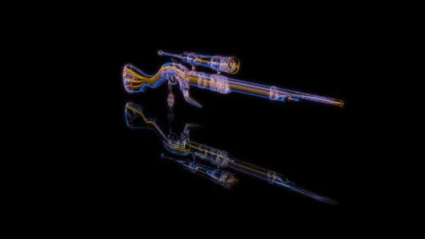 3D animation rendering, sniper rifle mod... | Stock Video | Pond5