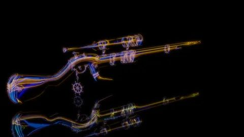 3D animation rendering, sniper rifle mod... | Stock Video | Pond5