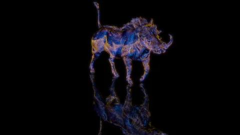 3D animation rendering, a wild boar mode... | Stock Video | Pond5