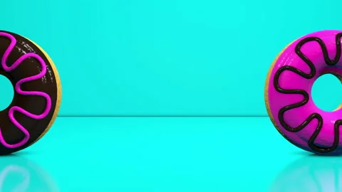 3d animation of rolling glazed donuts. | Stock Video | Pond5