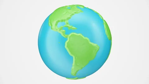 3D animation rotated cartoon earth with ... | Stock Video | Pond5