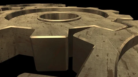 3D animation of rotating gears on a Blac... | Stock Video | Pond5