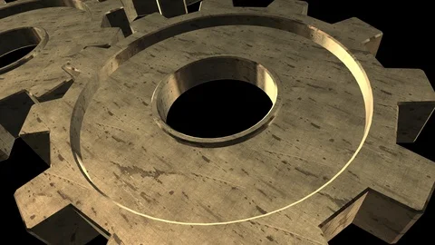 3D animation of rotating gears on a Blac... | Stock Video | Pond5