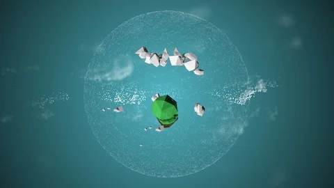 3D animation of rotating low poly island... | Stock Video | Pond5