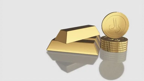 3d Animation Saudi Arabia Riyal coins Go... | Stock Video | Pond5