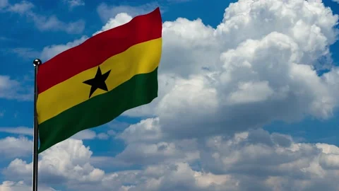 3D Animation Seamless looping Ghana Flag... | Stock Video | Pond5