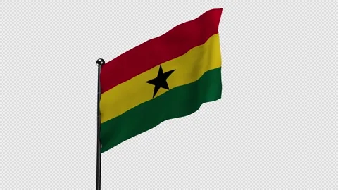 3D Animation Seamless looping Ghana Flag... | Stock Video | Pond5
