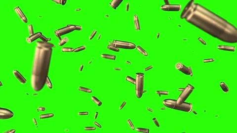 3d animation of several bullets falling ... | Stock Video | Pond5