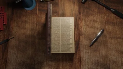 3D animation showing an old book opening... | Stock Video | Pond5