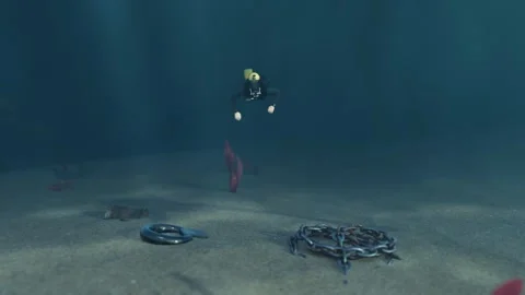 3D animation showing a scuba diver detec... | Stock Video | Pond5
