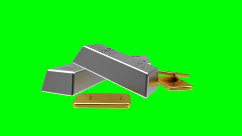 3D Animation of Silver and Gold Bars rot... | Stock Video | Pond5