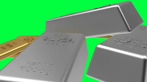 3d animation of silver and gold bars on ... | Stock Video | Pond5