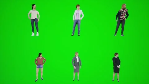 3D animation of six women standing on a ... | Stock Video | Pond5